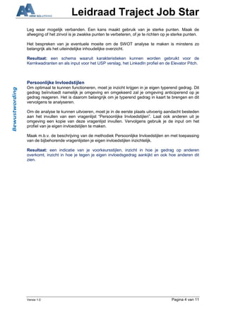 Leidraad Traject Job Star 1 | PDF