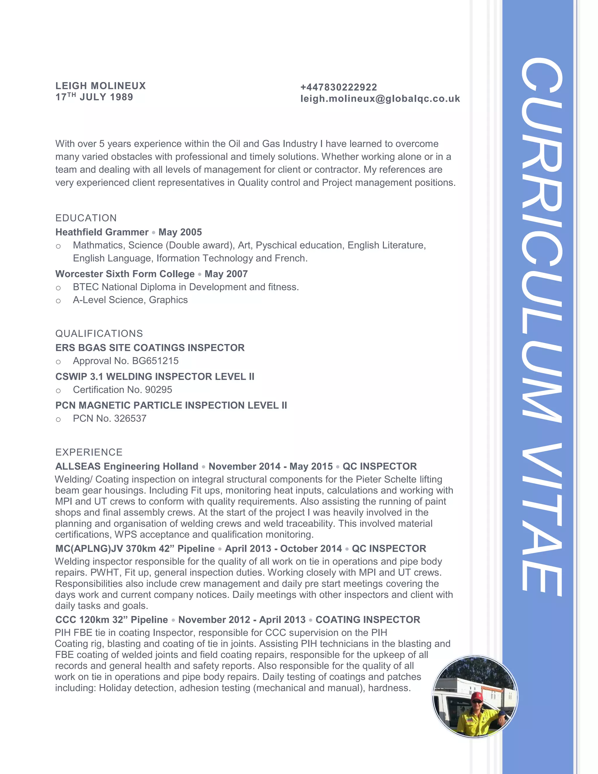 Leigh molineux cv (no pic) | PDF