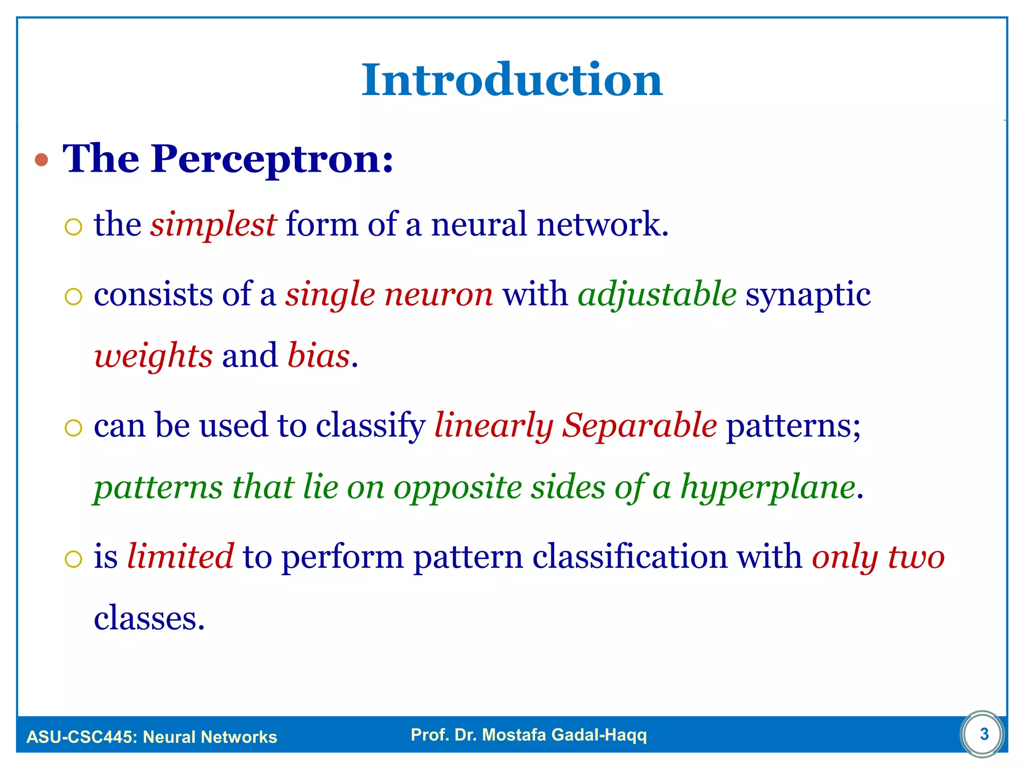 Neural Networks: Rosenblatt's Perceptron | PDF