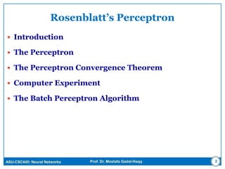 Neural Networks: Rosenblatt's Perceptron | PDF