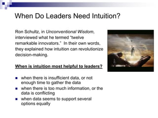 Intuition, The Leading Edge for You and Your Clients | PPT