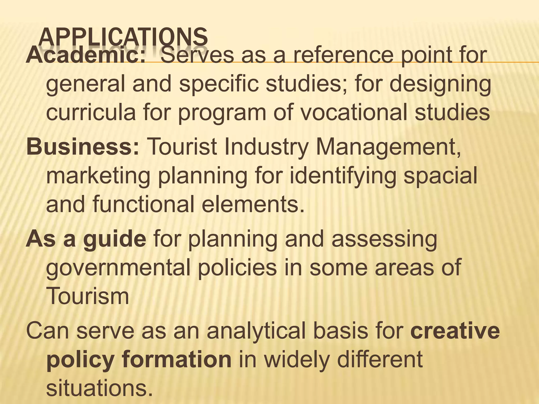Leipers model of tourism system | PPTX
