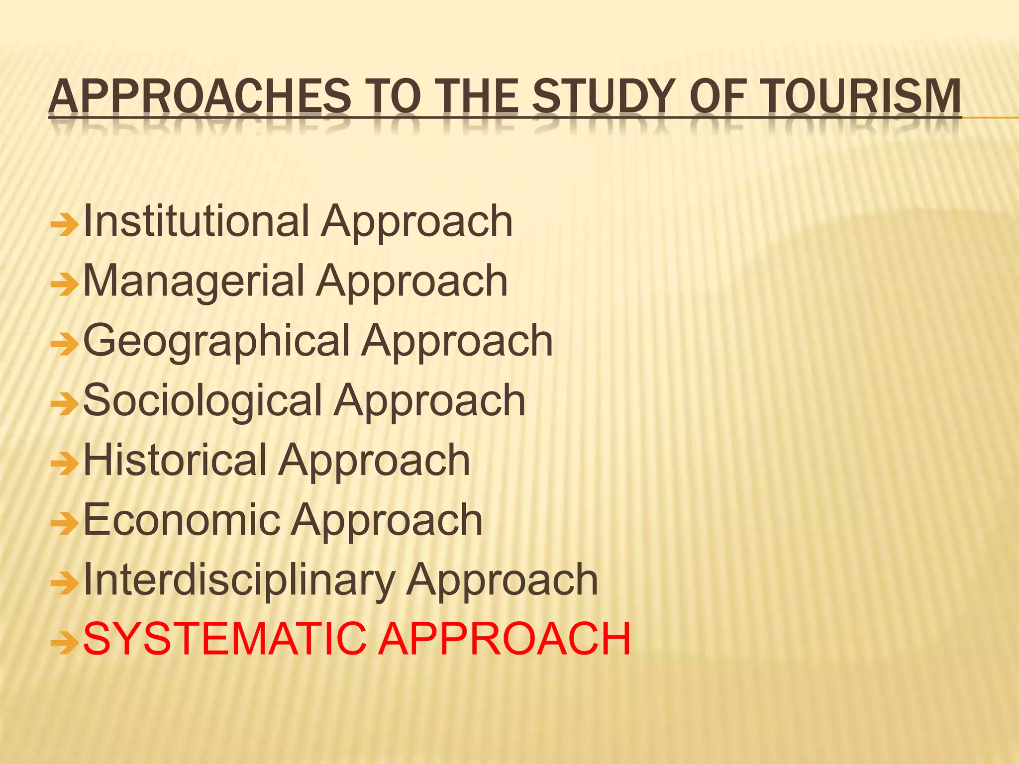Leipers model of tourism system | PPTX