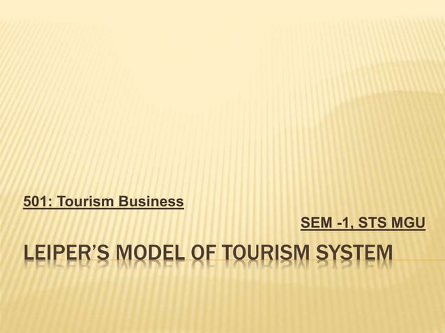 Leipers model of tourism system | PPTX | Travel Preparation and Advice ...