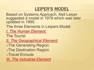 Leipers model of tourism system | PPTX
