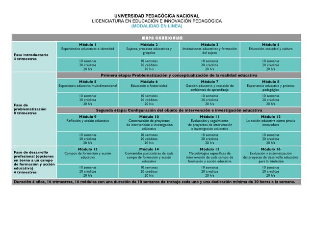 LEIP Mapa curricular