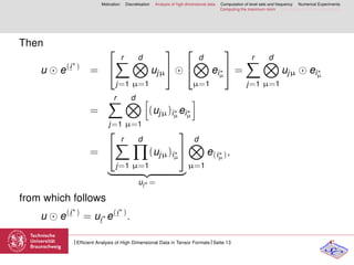 Efficient Analysis of high-dimensional data in tensor formats | PPT