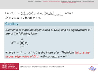 Efficient Analysis of high-dimensional data in tensor formats | PPT