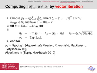 Efficient Analysis of high-dimensional data in tensor formats | PPT