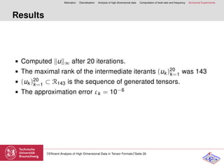 Efficient Analysis of high-dimensional data in tensor formats | PPT