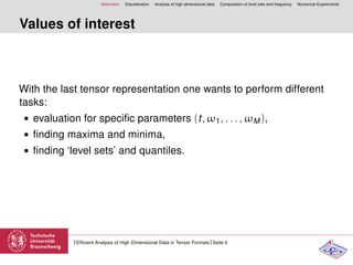 Efficient Analysis of high-dimensional data in tensor formats | PPT