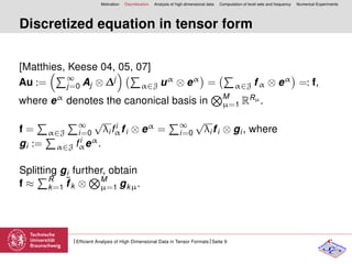Efficient Analysis of high-dimensional data in tensor formats | PPT