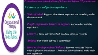 Occupational Therapy and Leisure | PPTX