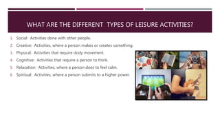 Leisure activities for teenagers | PPTX