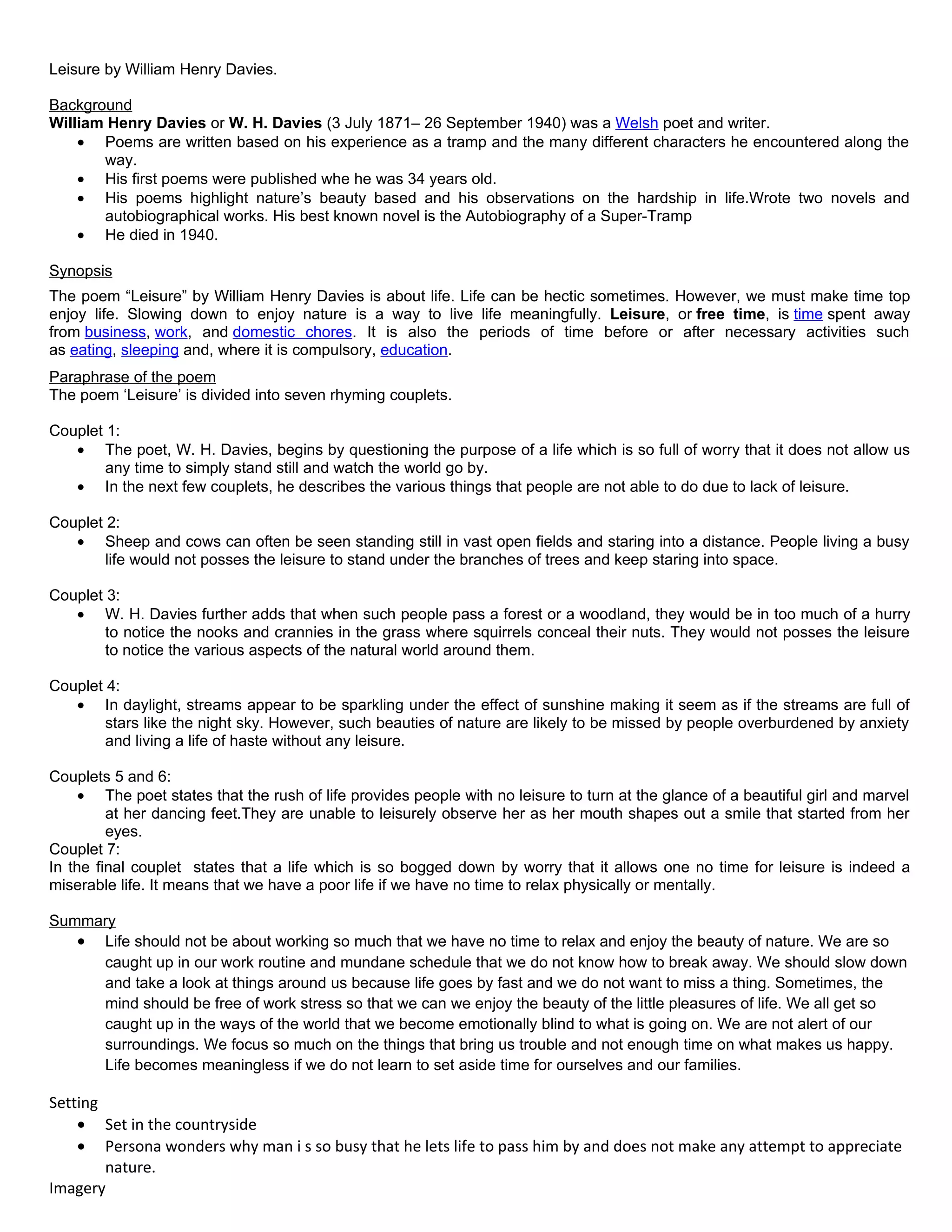 Leisure by william henry davies | PDF