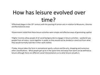Leisure presentation | PPT