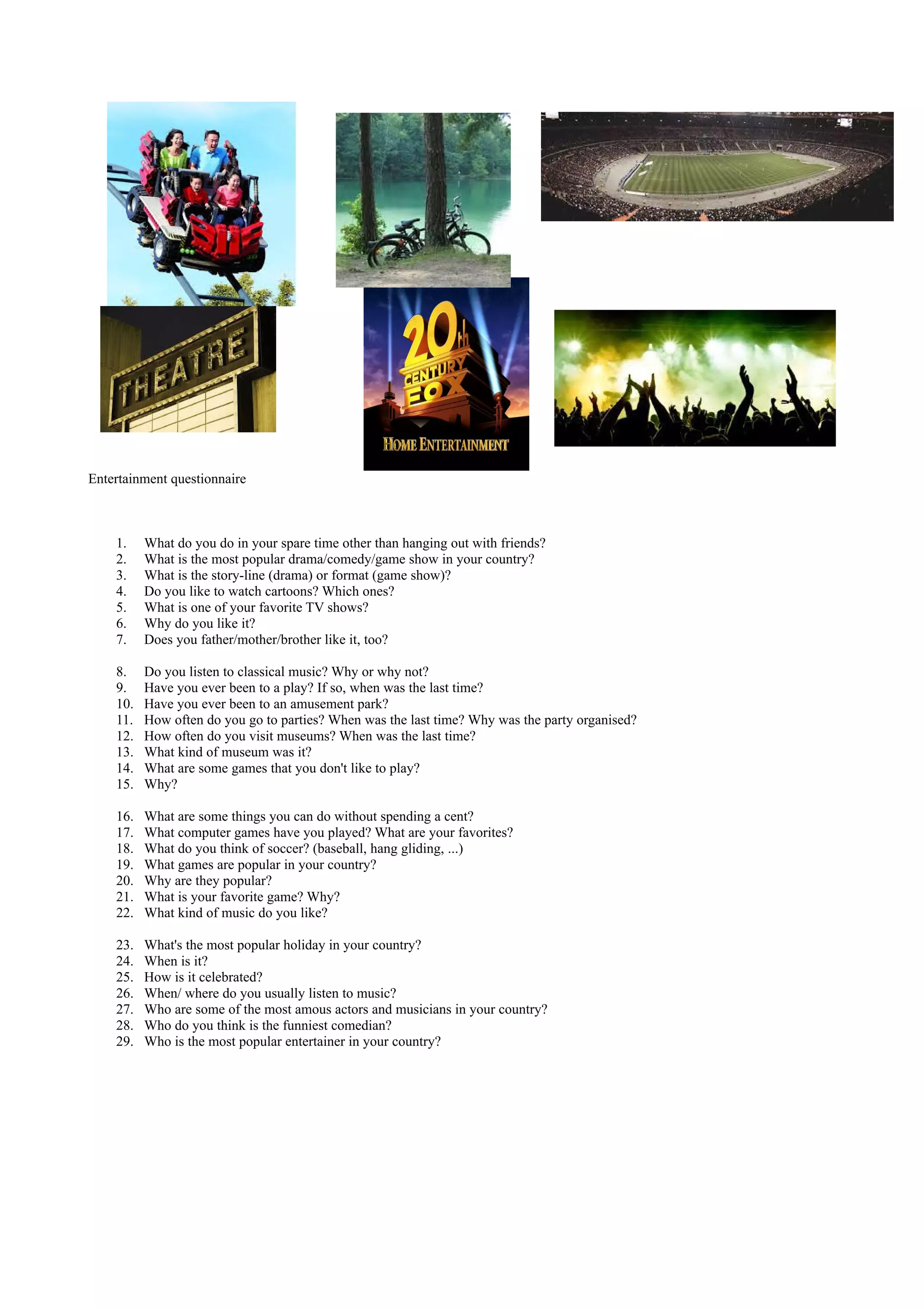 Leisure questionnaire | PDF