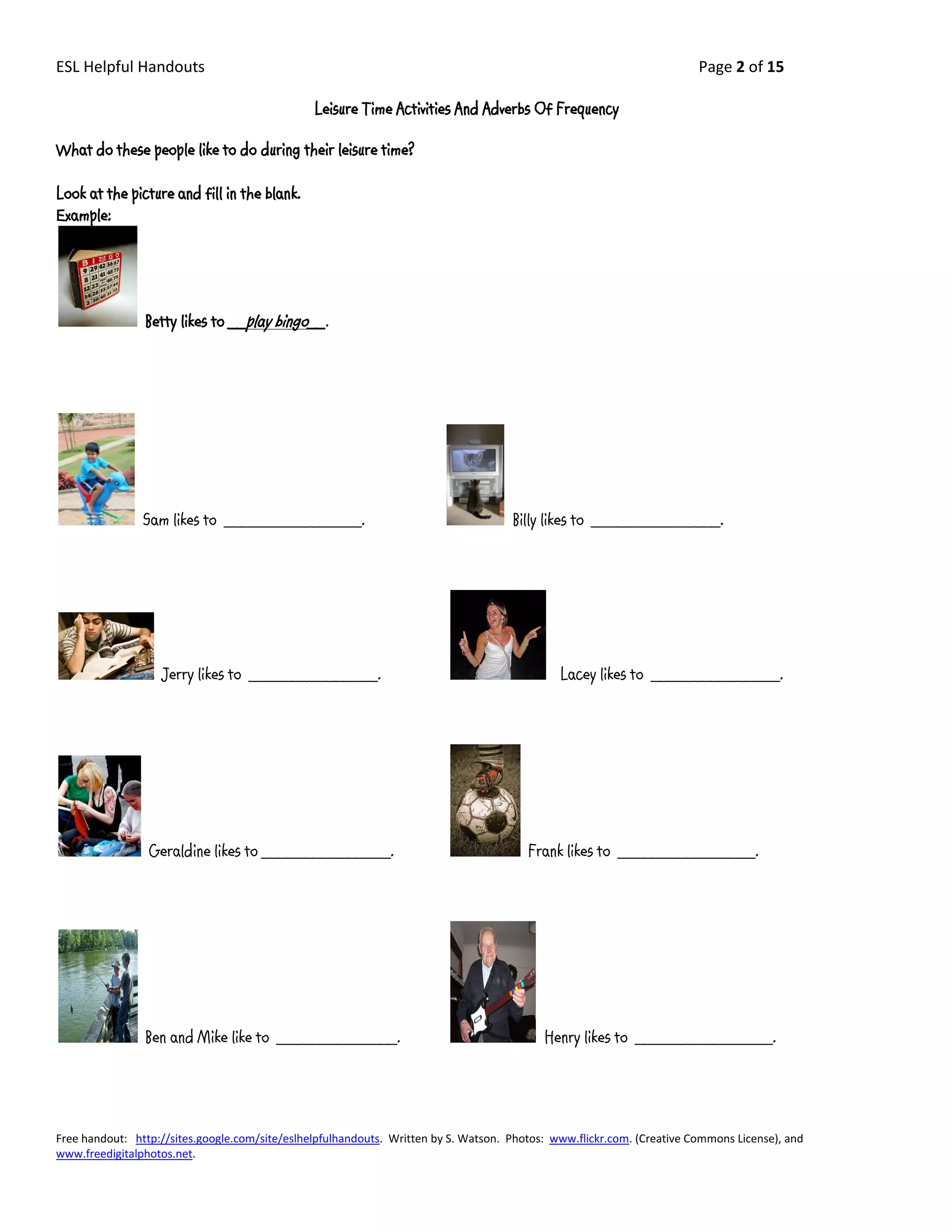 Leisure time activities and adverbs of frequency | PDF