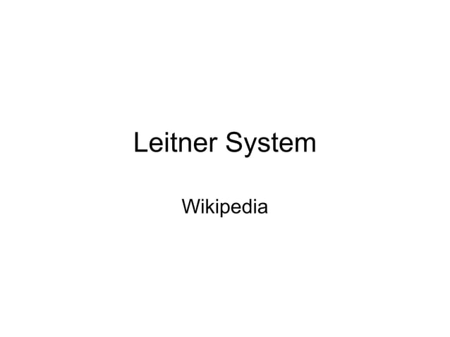Leitner System | PPT