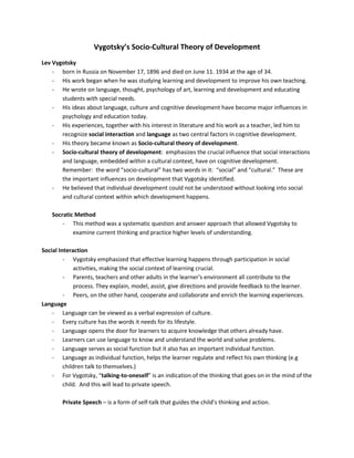 Lev Vygotsky Sociocultural Theory PDF Cognitive Development, 45% OFF