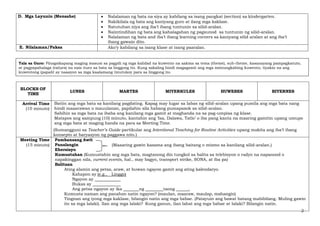 Kinder Week 1 Lessons Linggguhang Aralin | PDF