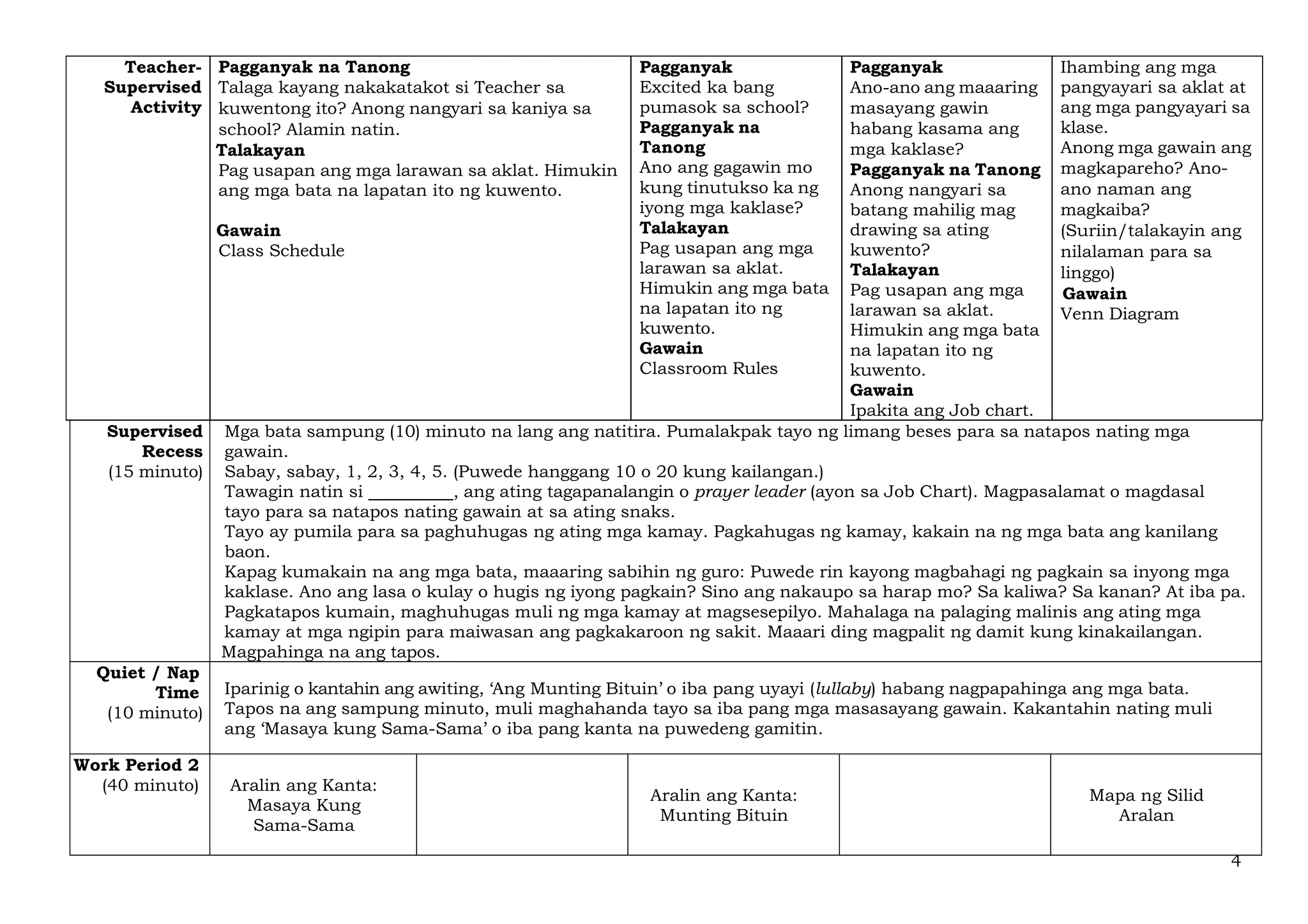 Kinder 1 Weekly Lesson Deped Lesson Exem | PDF