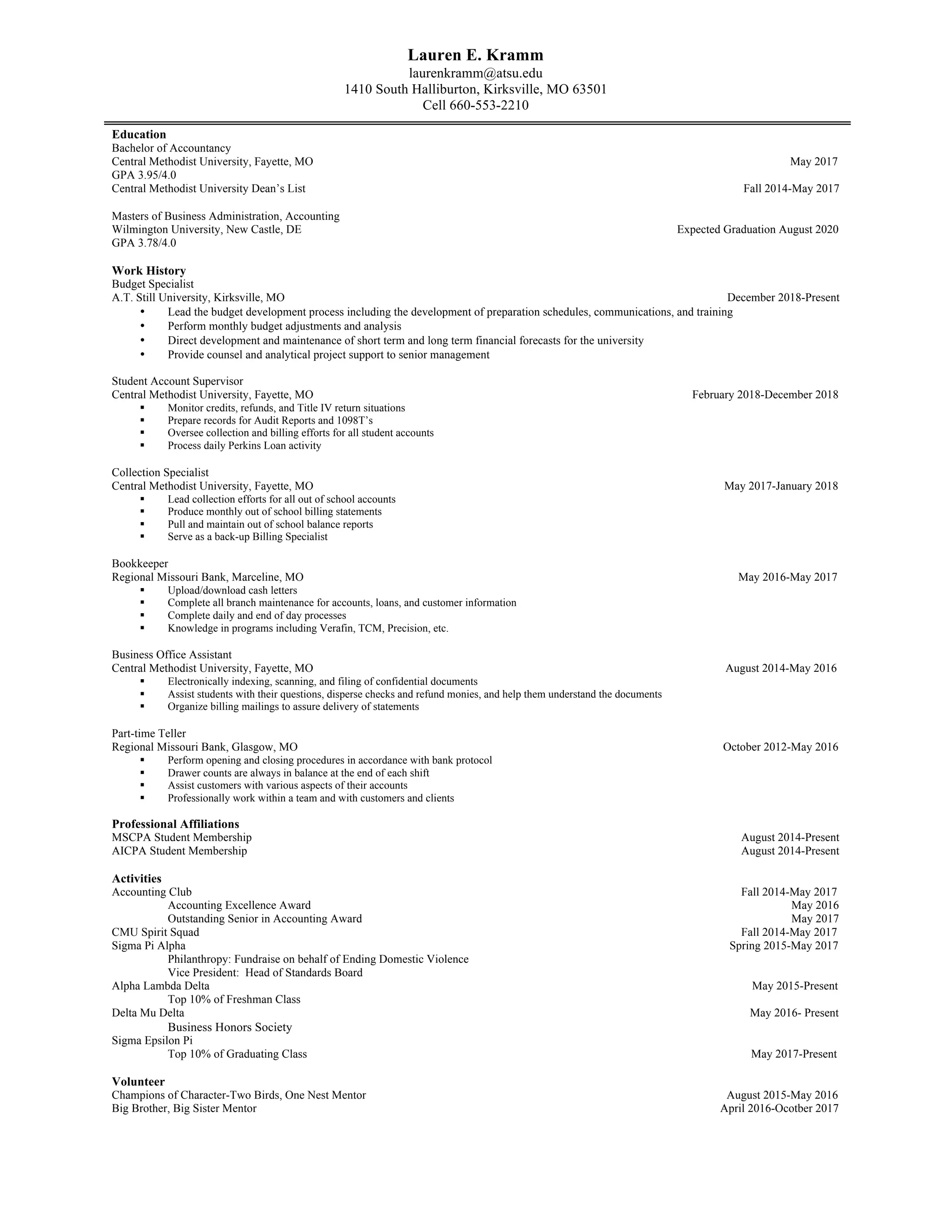 Lauren Kramm Resume | PDF