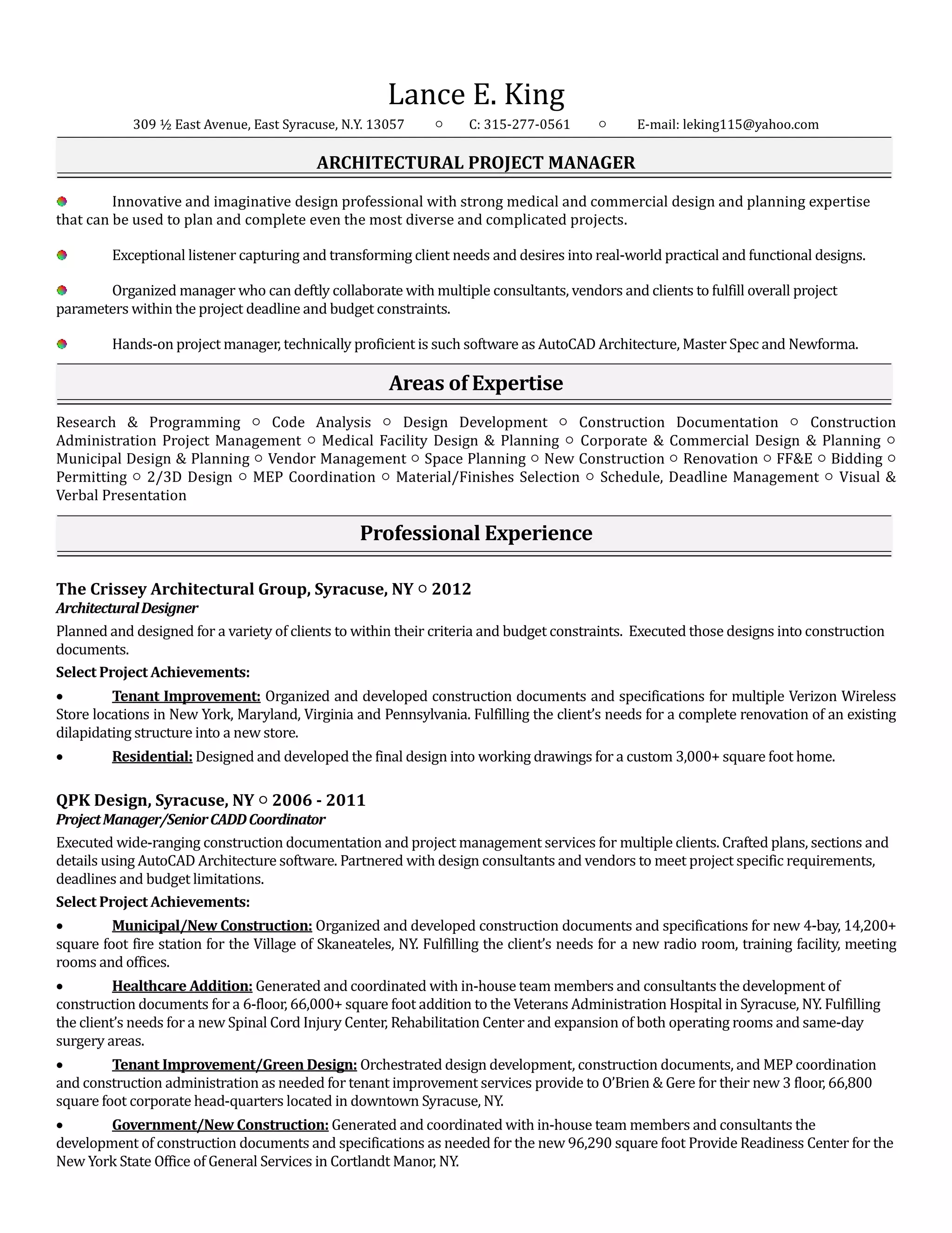 Lance E. King - Resume | PDF