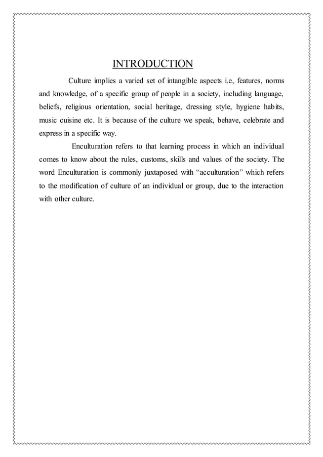 Acculturation and Enculturation assignment | DOCX