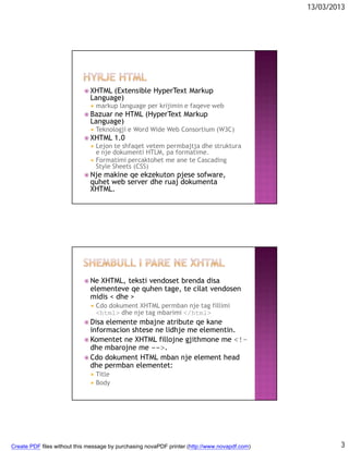 Leksion 1 hyrje ne xhtml | PDF