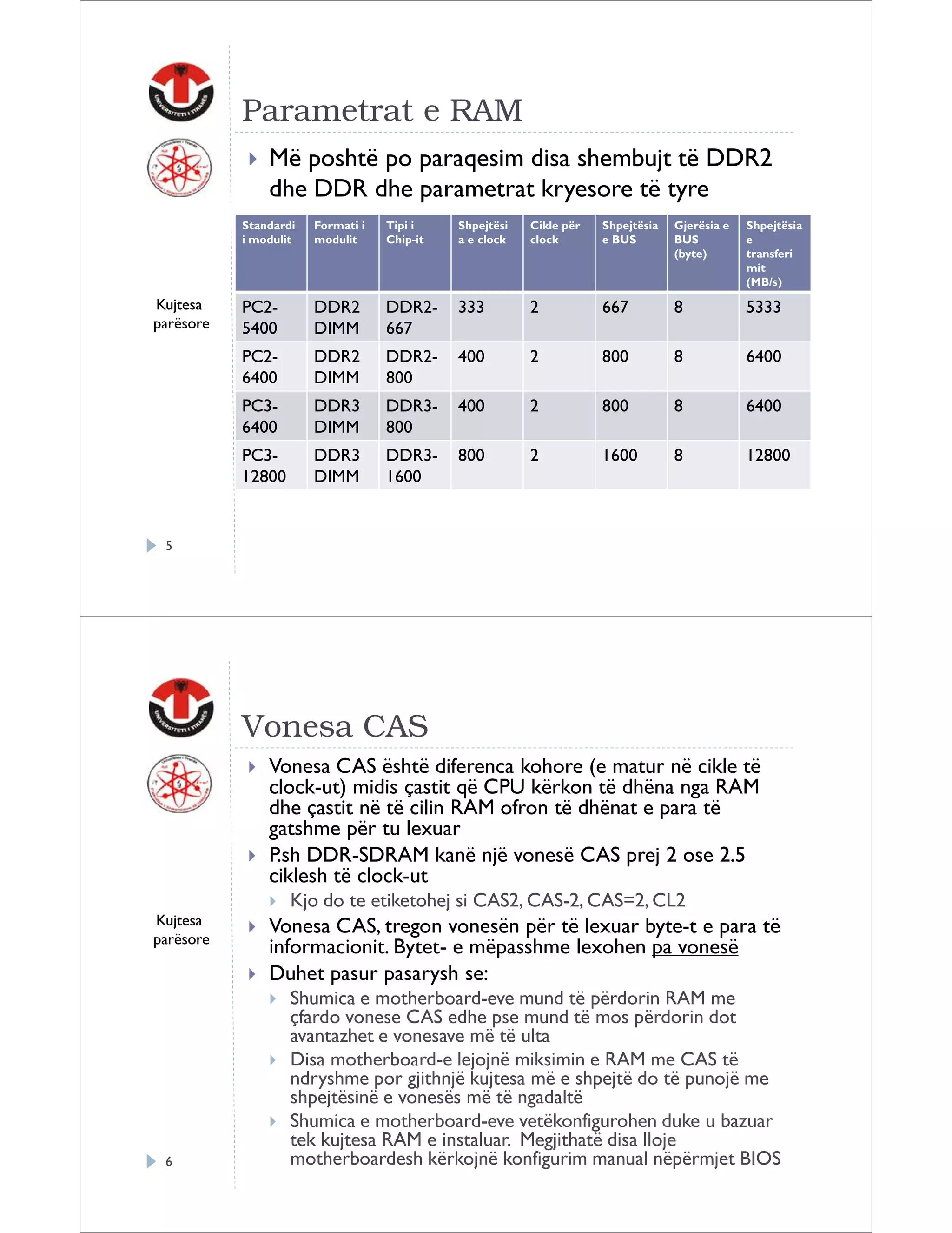 Leksioni 5 kujtesa paresore | PDF
