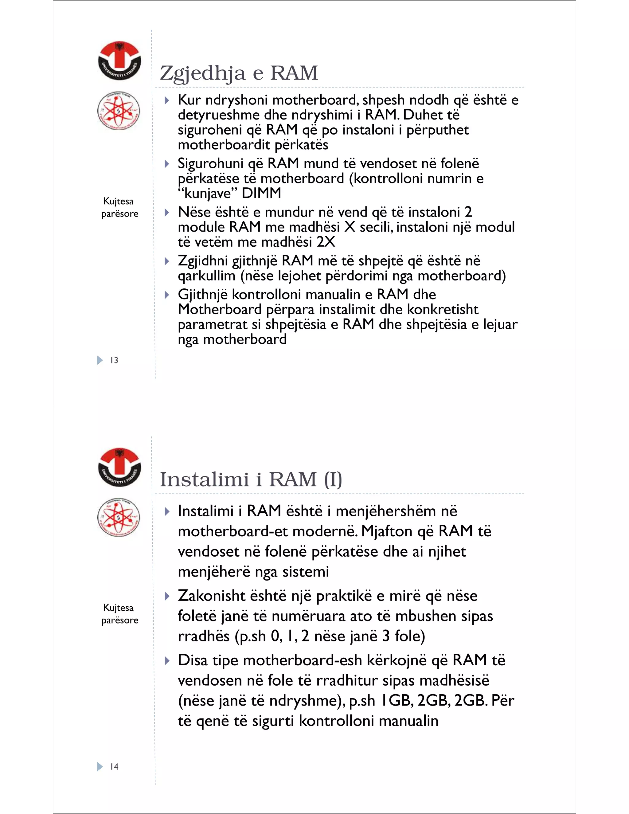 Leksioni 5 kujtesa paresore | PDF