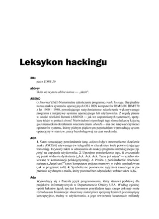 Leksykon hackingu | PDF | Programming Languages | Computing