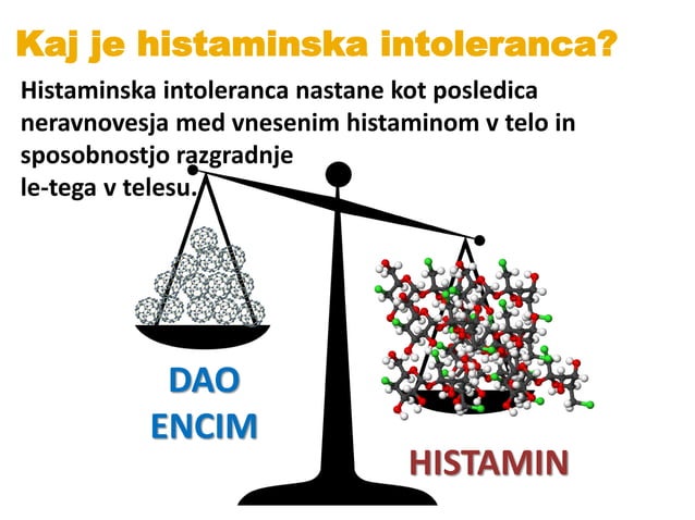 HISTAMINSKA INTOLERANCA: Občutljivost na histamin v prehrani | PPT