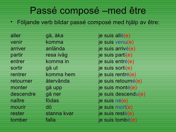 Lektion Se 14587 Passé Composé Och Imparfait Ak 9