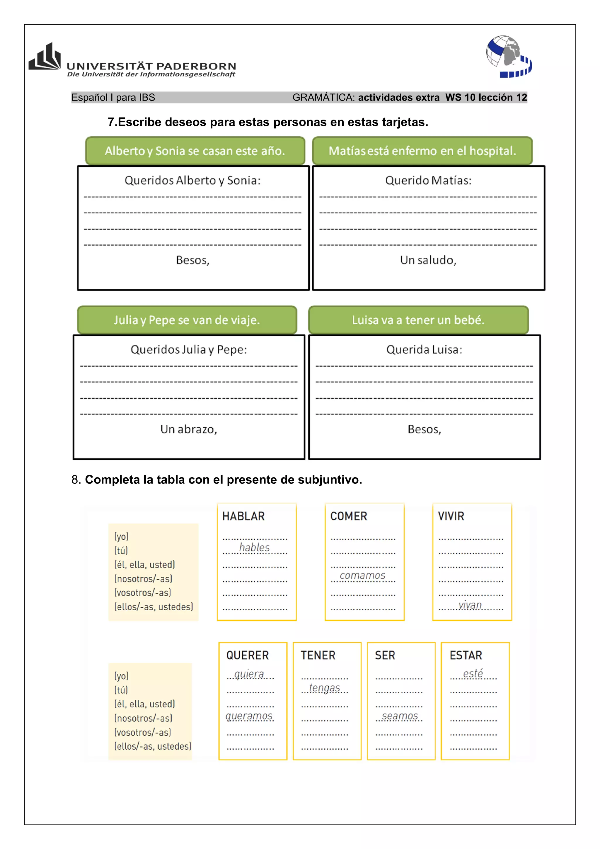 El uso del subjuntivo | PDF | National & Civic Holidays | Holidays