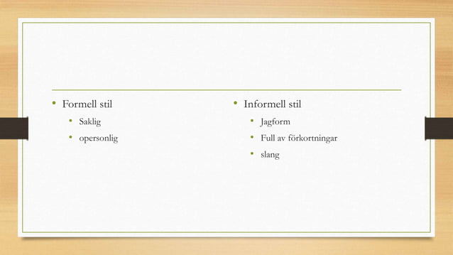 Lektion 2 informell och formell stil | PPTX | Education