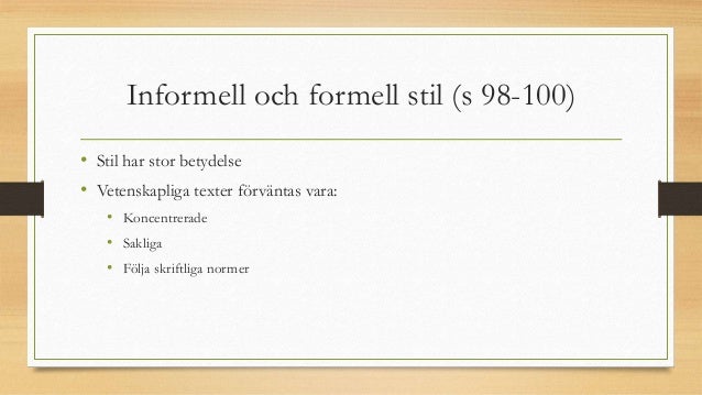 Lektion 2 informell och formell stil