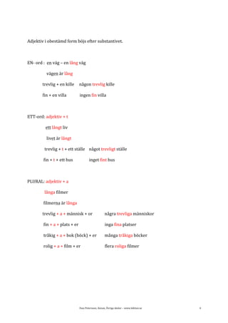 Lektion se 27865_adjektiv | PDF | Homework and Study | Education