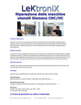 Lektronix Macchine Utensili Siemens | PDF