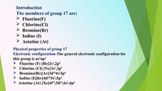 P blocks elements and introduction of group 16 and 17 | PPTX