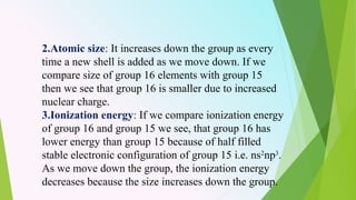 P blocks elements and introduction of group 16 and 17 | PPTX