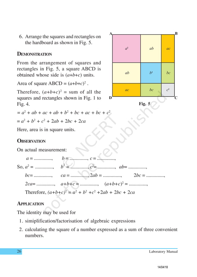 Maths practical activities class 9.pdf | Homework and Study | Education