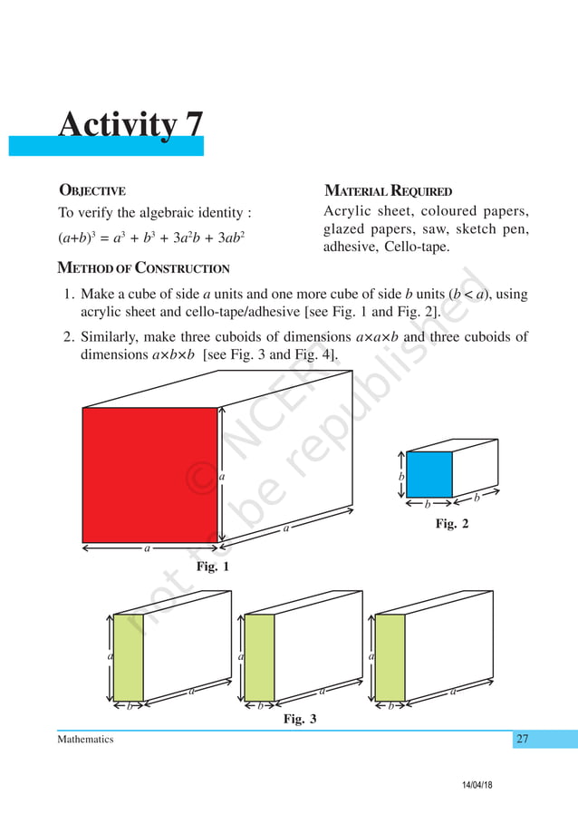 Maths practical activities class 9.pdf | Homework and Study | Education