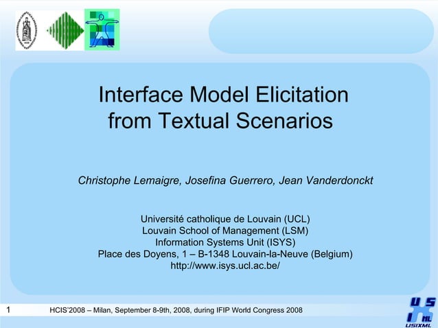 Interface Model Elicitation from Textual Scenarios | PPT
