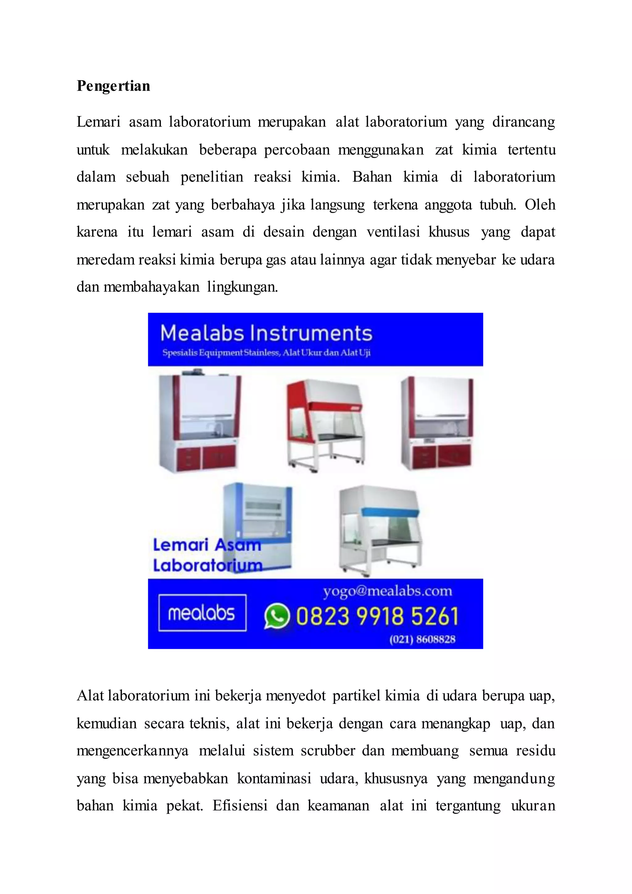 Lemari asam laboratorium | DOCX