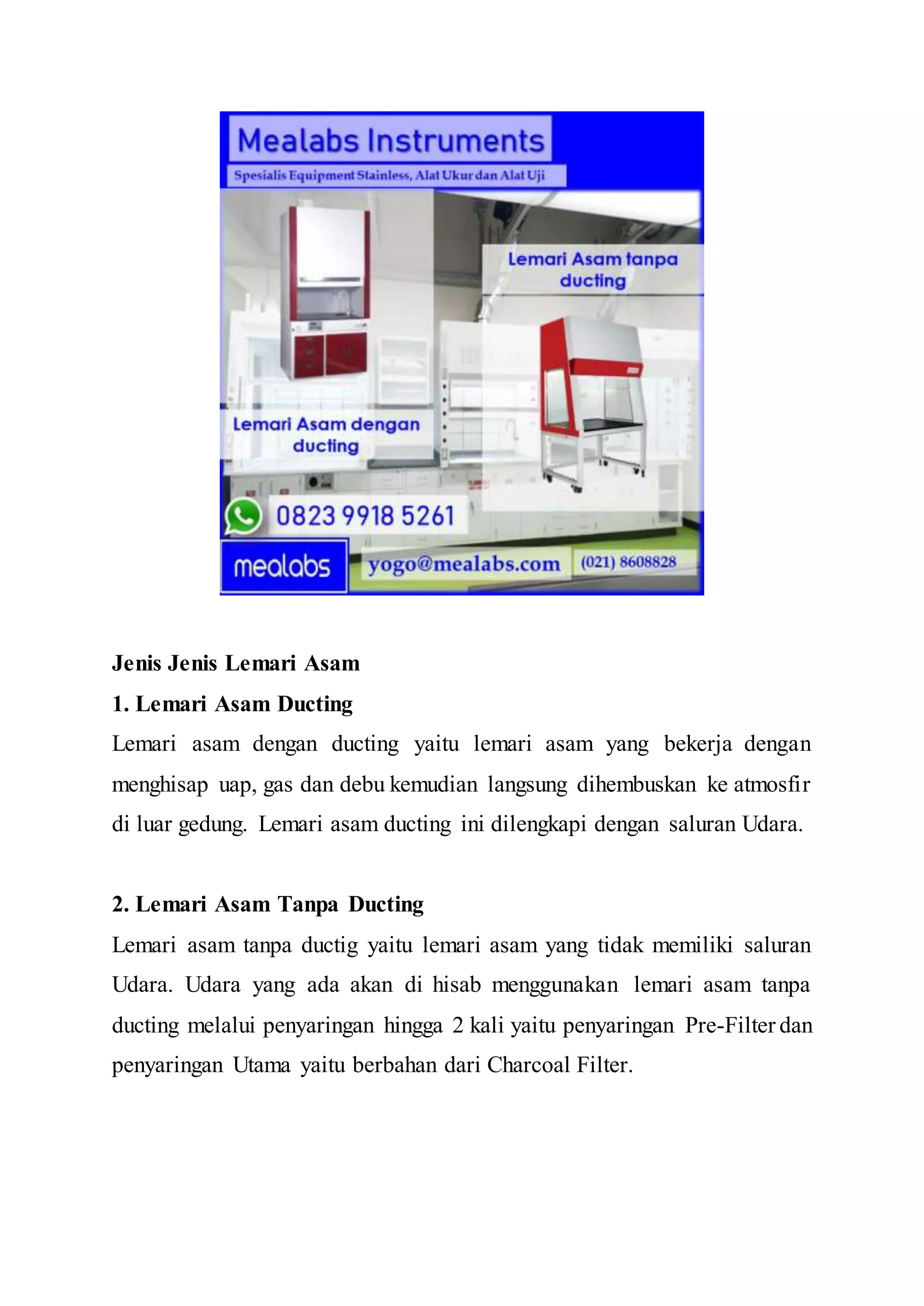 Lemari asam laboratorium | DOCX