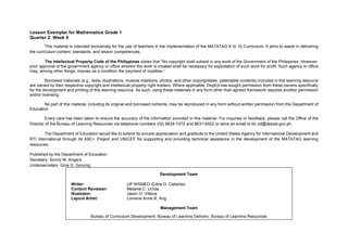 math exemplar grade 1 quarter 1 week six | PDF