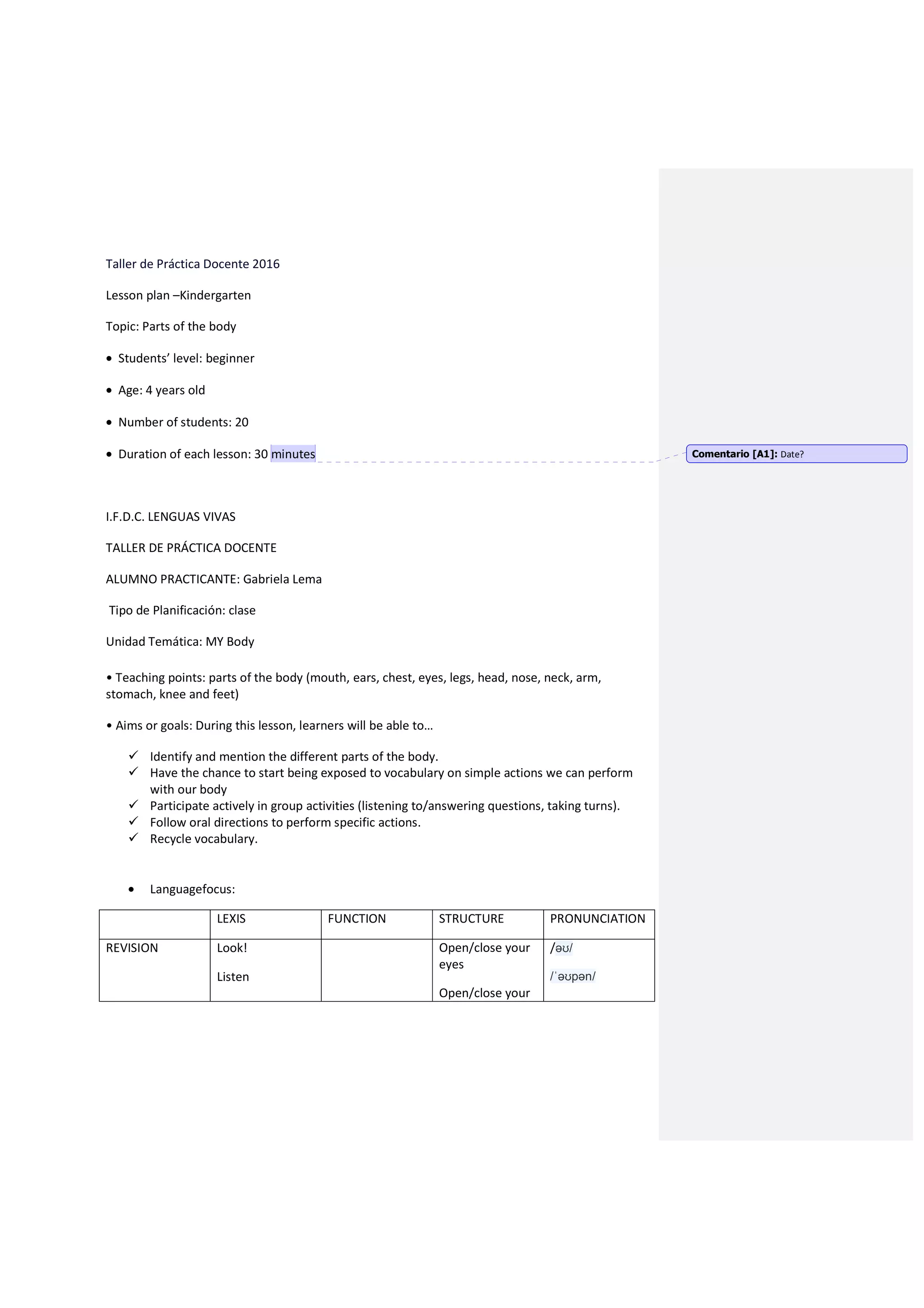 Lema – tpd – lesson plan 1 7 | PDF