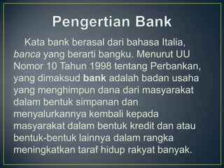 ekonomi Lembaga keuangan (bank) | PPTX